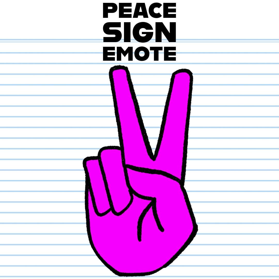 Peace Sign • Emote • Instant Download - Etsy
