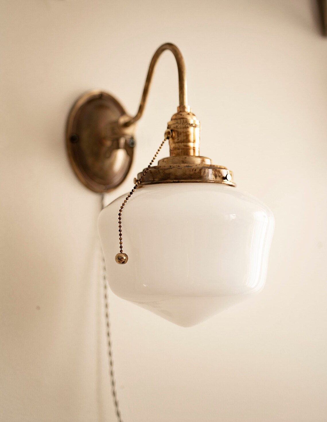 Wall Sconce Lamp With Schoolhouse Lamp Shade - Etsy