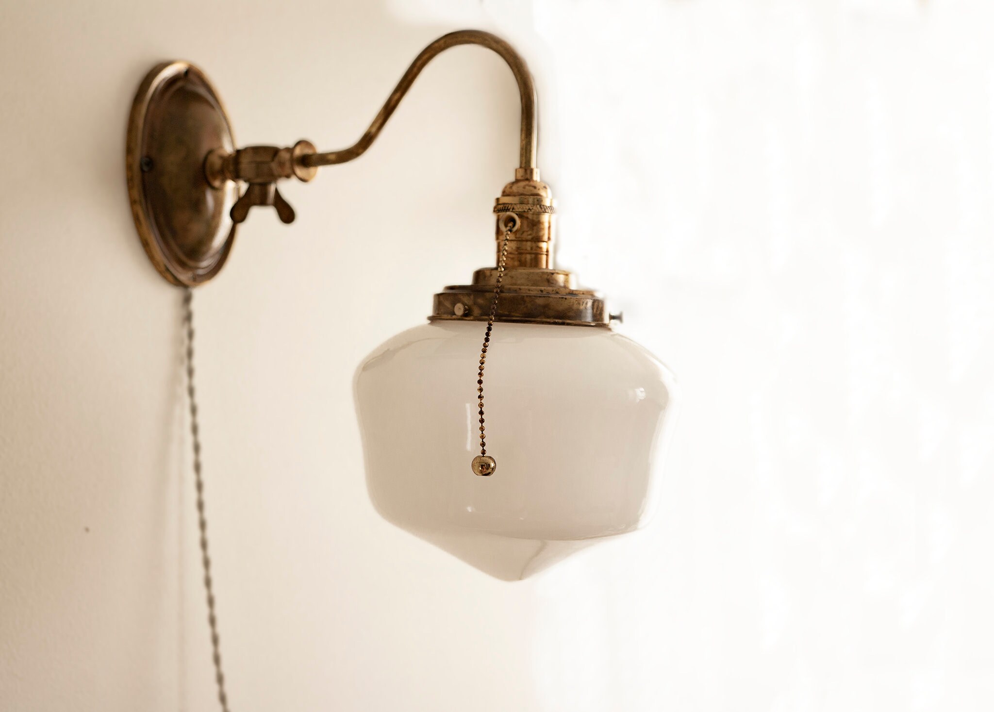 Wall Sconce Lamp With Schoolhouse Lamp Shade - Etsy