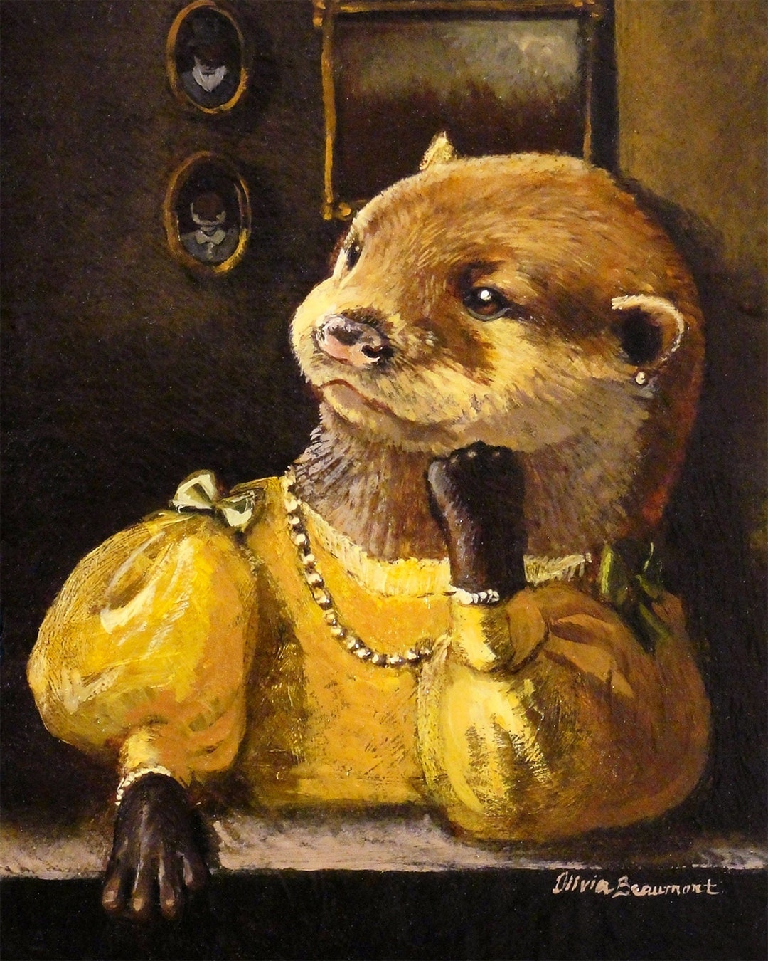 Otter Art Print - Lady in a Window - Etsy