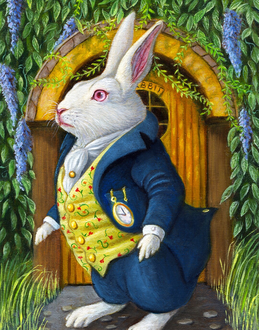 The White Rabbit's Door Rabbit Print - Etsy