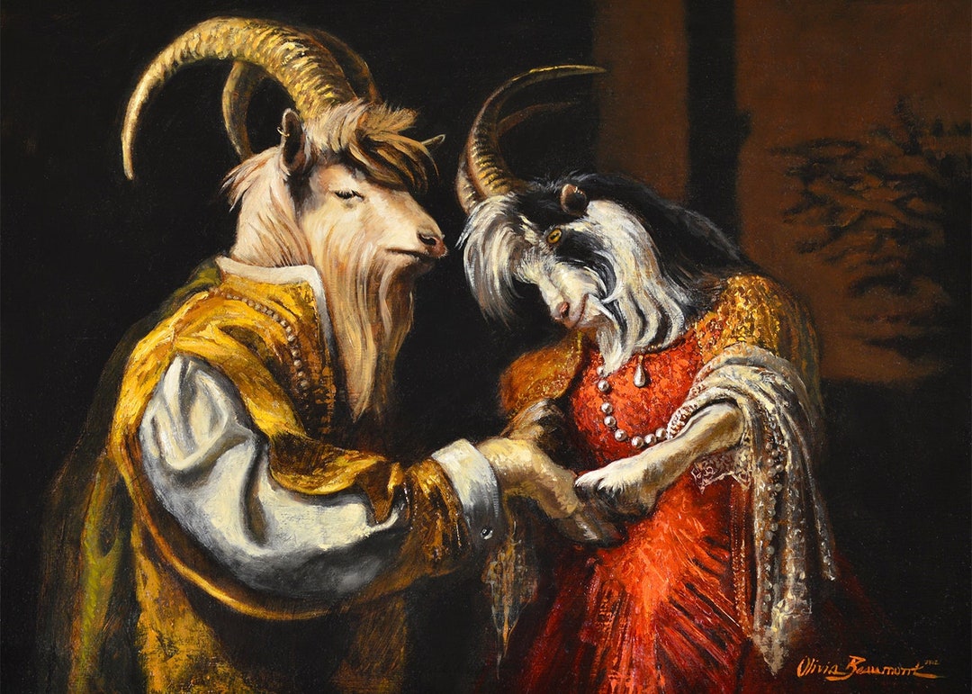 Goat Duo Art Print - Etsy