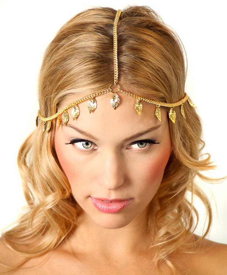 Gold Grecian Chain Headpiece Head Jewelry Boho Headpiece Etsy Uk