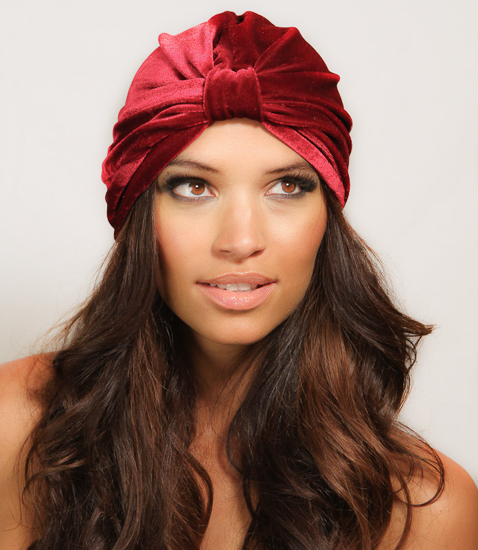 Velvet Oxblood Turban / Burgundy Velvet Turban / Black Velvet - Etsy