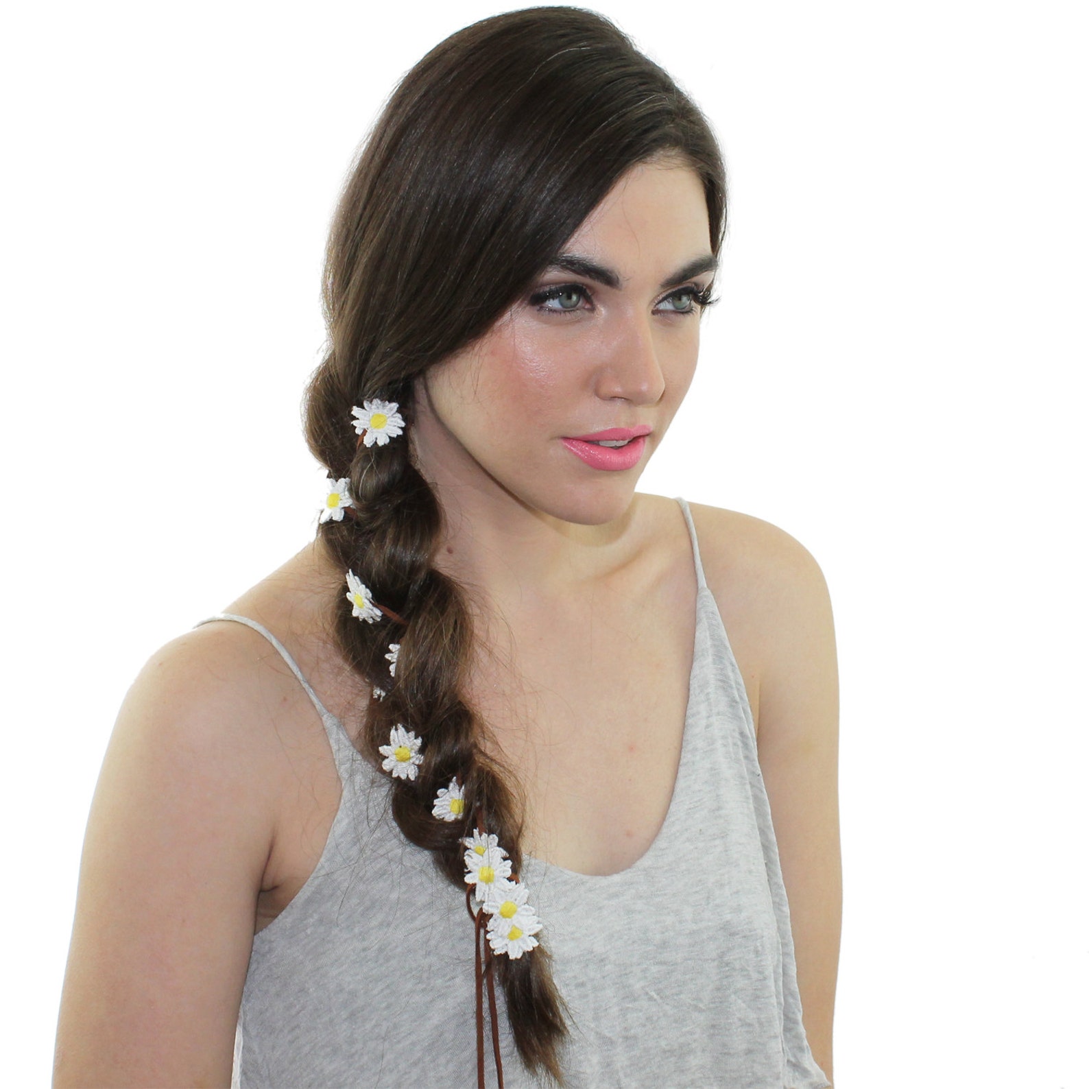 Daisy Flower Braid in / Daisy Flower Hair Wrap / Floral Braid - Etsy