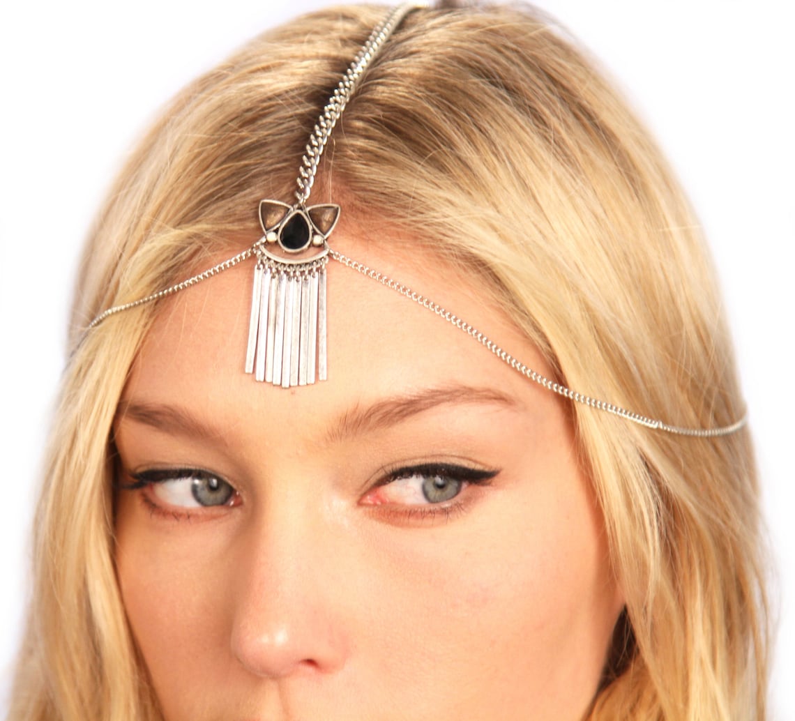 Boho Chain Headpiece / Silver Gypsy Headpiece / Boho Hair - Etsy