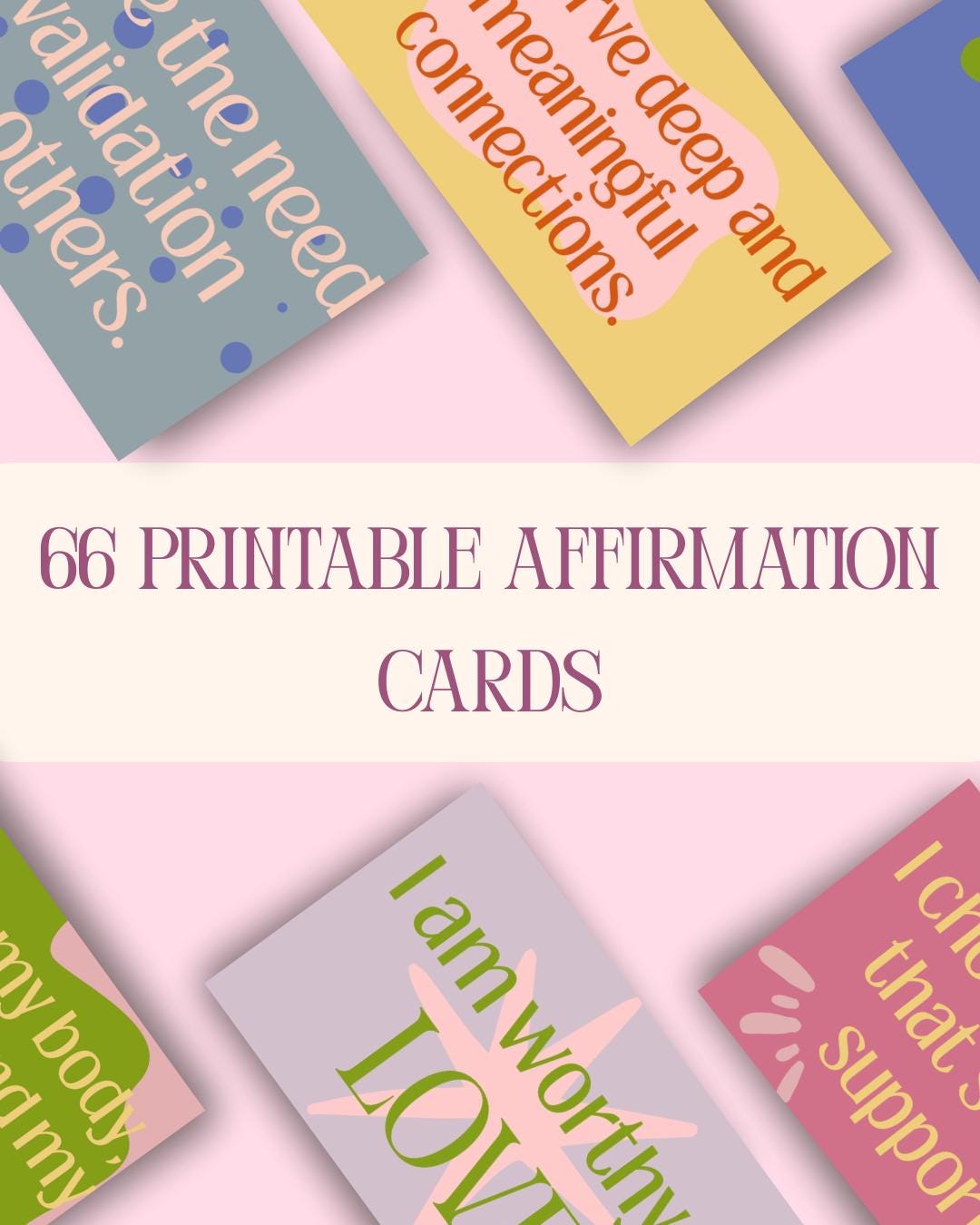 Positive Affirmation Cards Printable | Colorful Self-love Daily ...