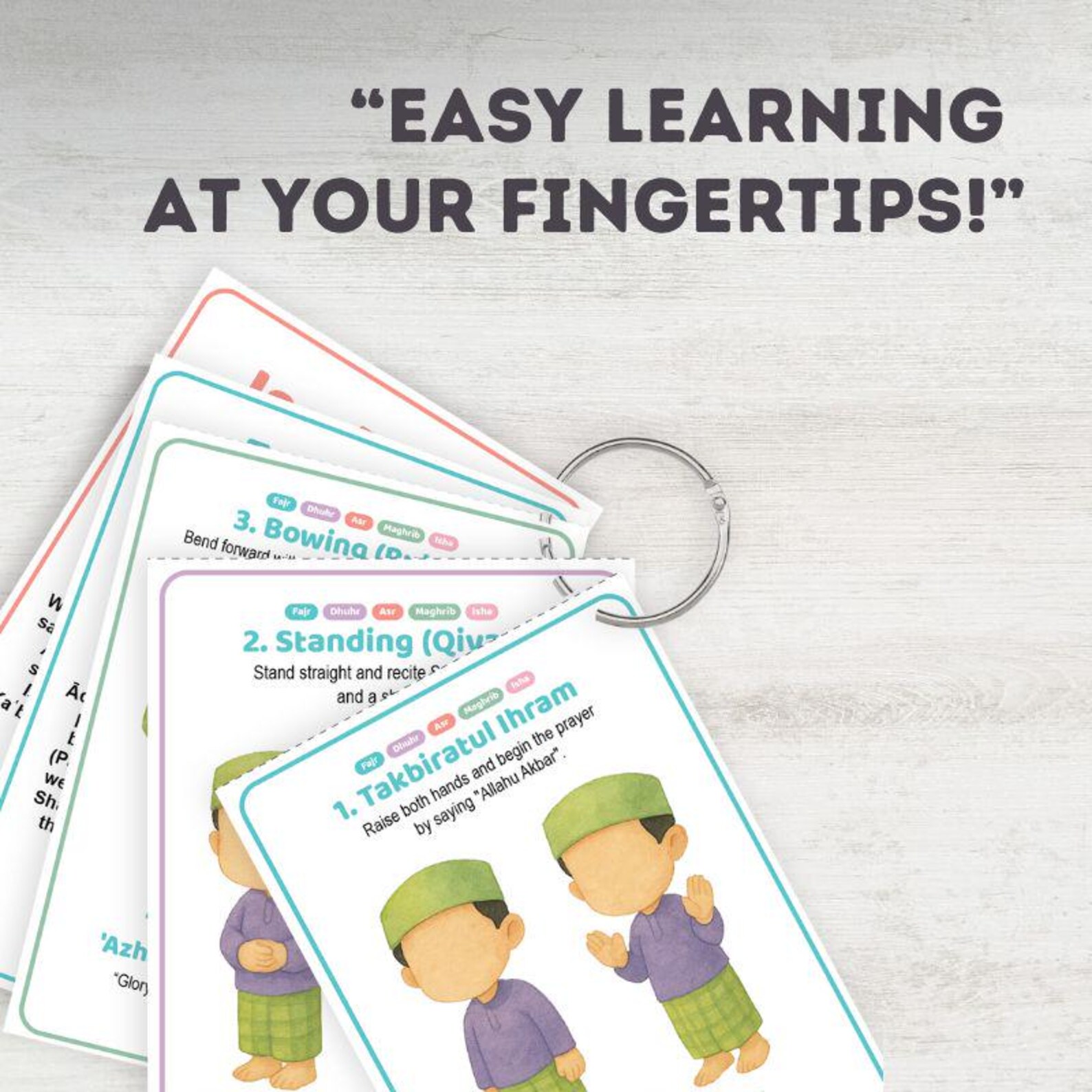 Islamic Prayer Flashcards for Kids – Salah Step-by-step Guide ...