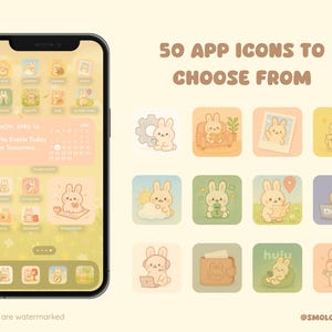Cute Bunny App Icons for Ios & Android – Pastel Phone Icons ...
