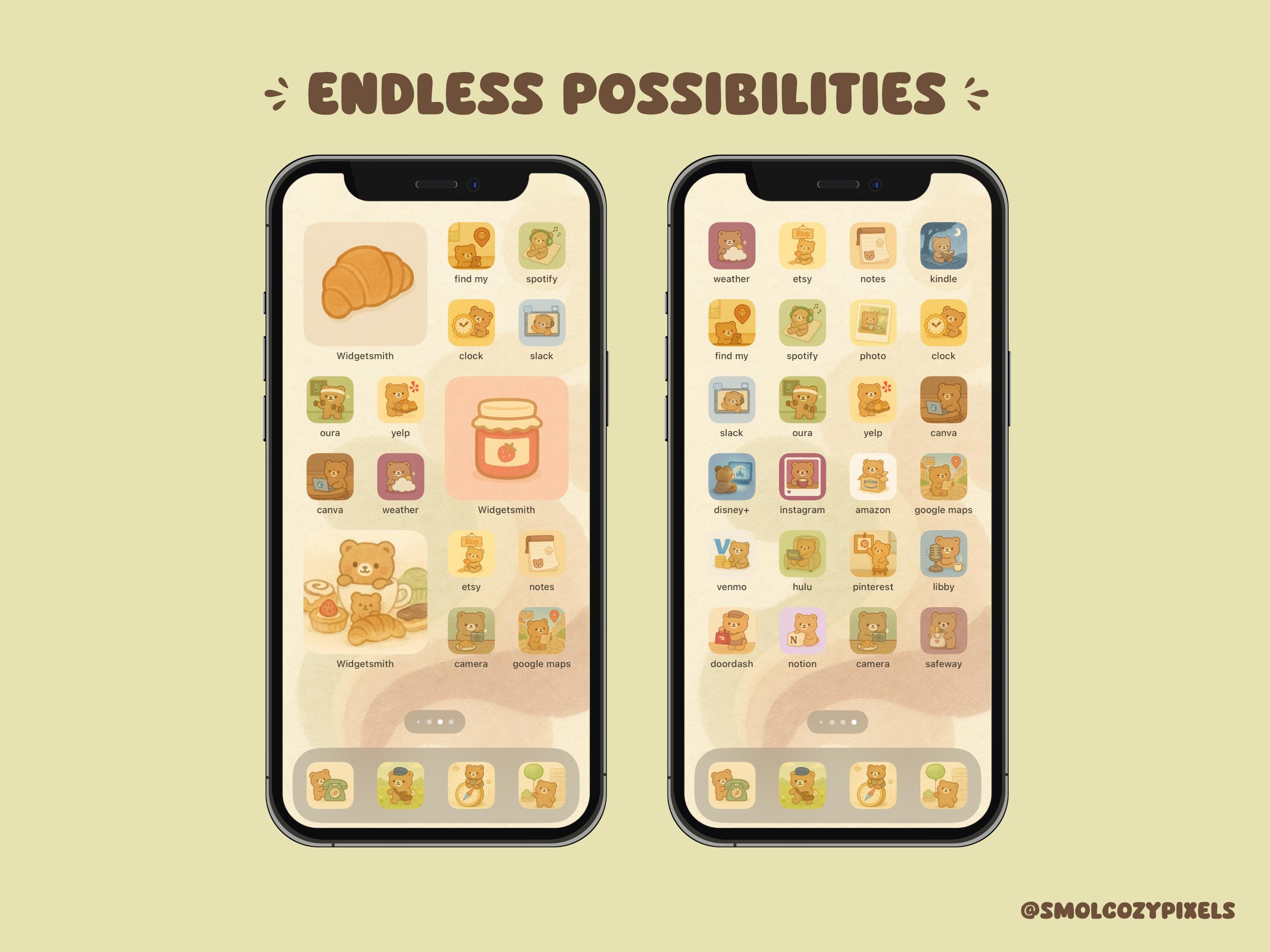 Cute Bear App Icons for Ios & Android – Pastel Phone Icons + Wallpapers ...