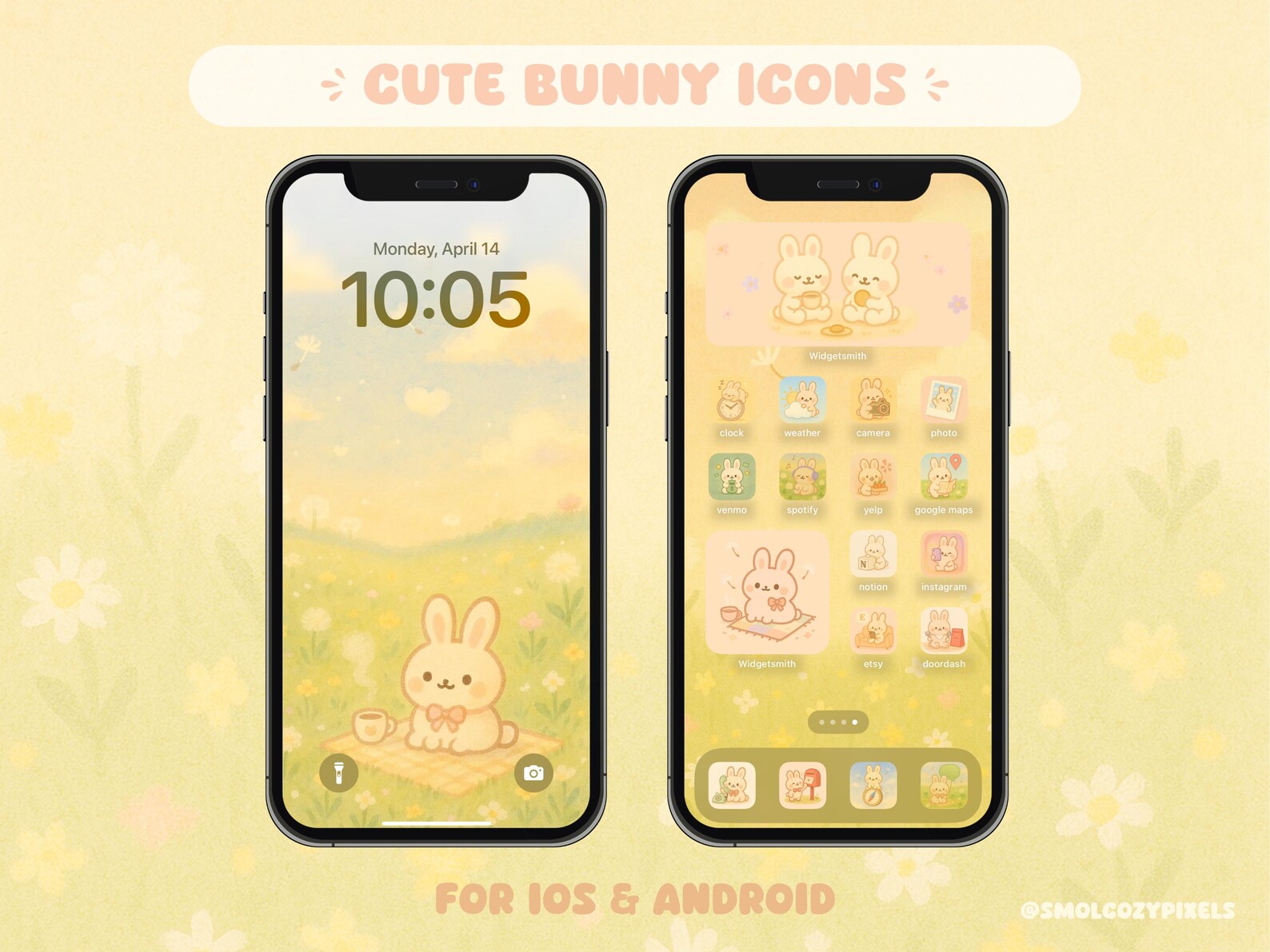 Cute Bunny App Icons for Ios & Android – Pastel Phone Icons ...