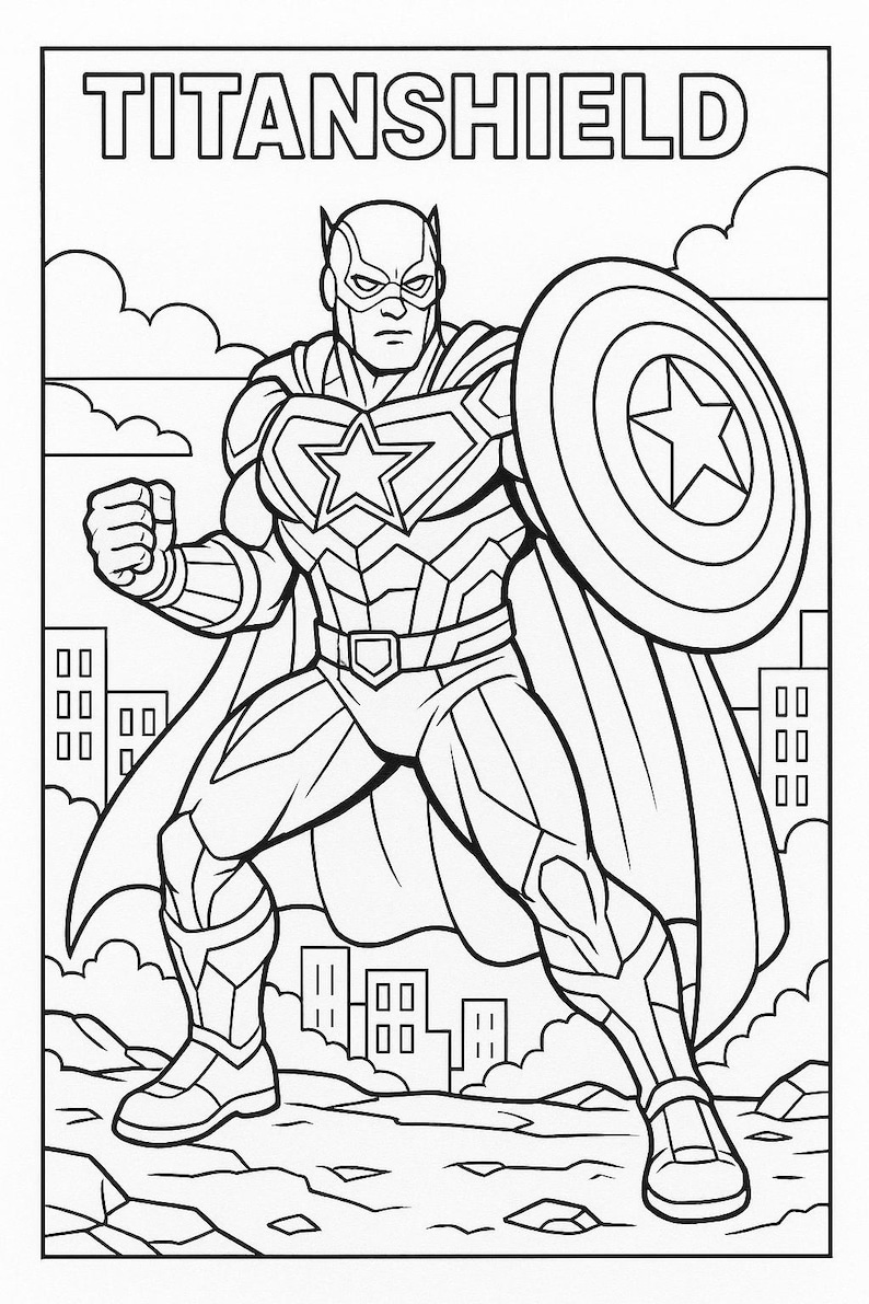 48 Printable Superhero Coloring Pages Digital Book to Download - Etsy