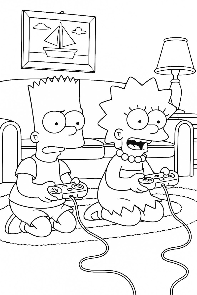 Funny Cartoon Family Coloring Pages Animated TV Show Art Prints 90s ...
