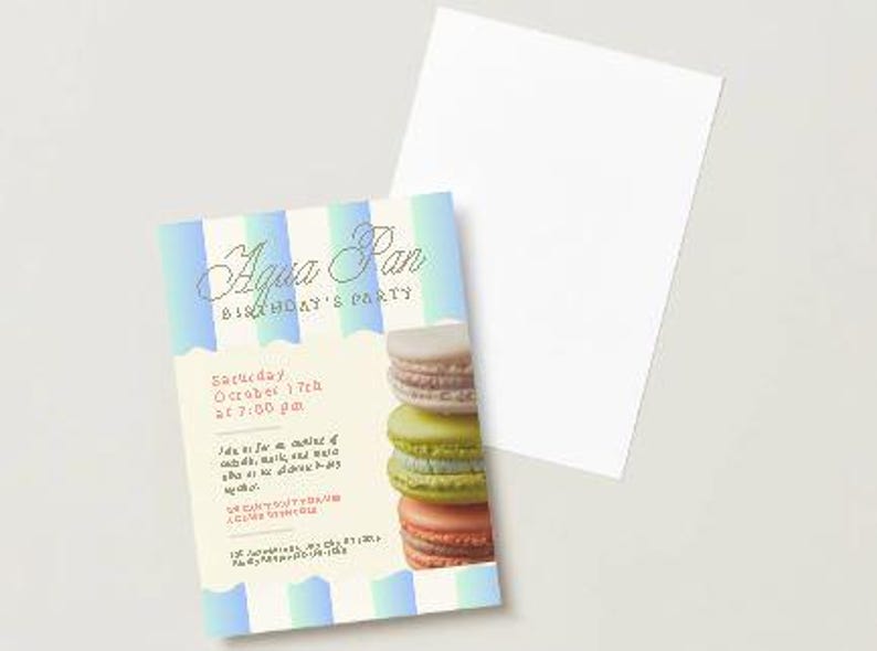 Birthday Invitation Card Template 1 Customizable Pages - 10.5cm X 14 ...