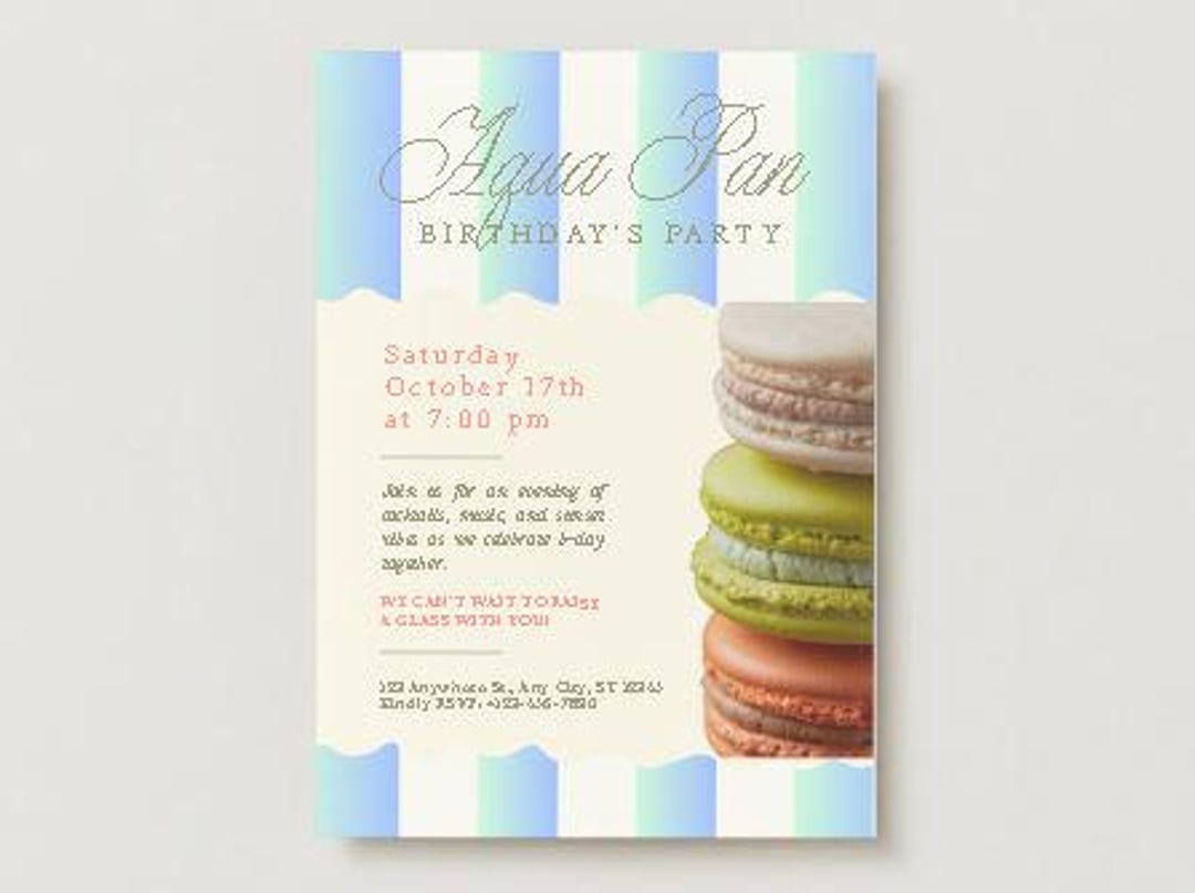 Birthday Invitation Card Template 1 Customizable Pages - 10.5cm X 14 ...