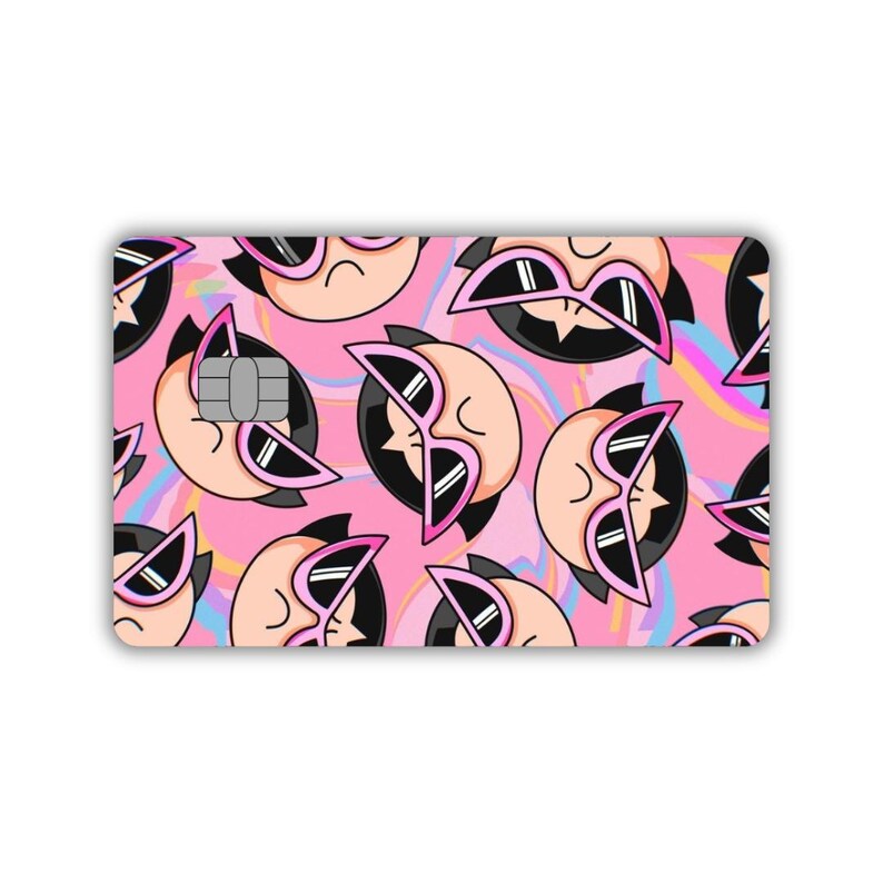 Pink Girls Cartoon Characters Girls Card Credit Card Skin Sticker Cover ...