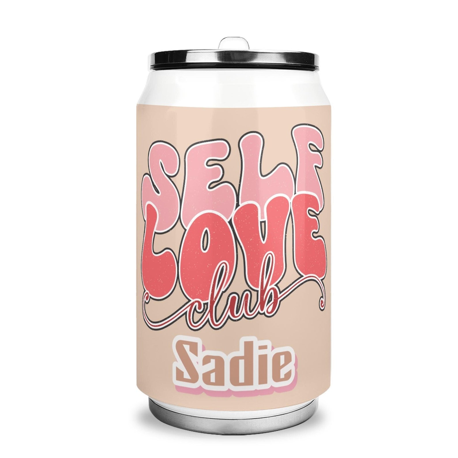 Self Love Personalized Name Stainless Steel Cola Soda Can Shaped Coke ...