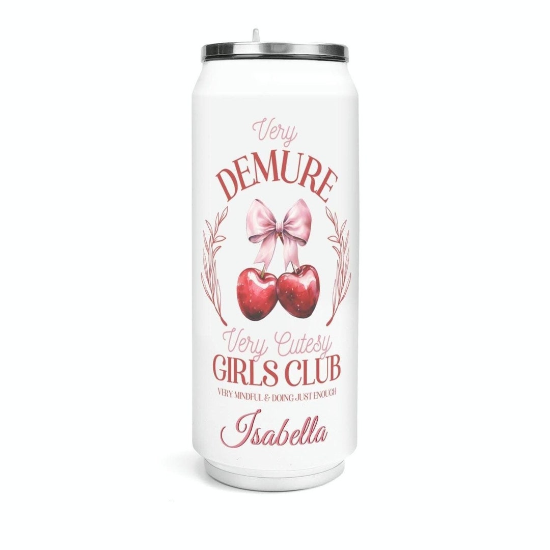 Very Demure Girls Club Personalized Name Stainless Steel Cola Soda Can ...