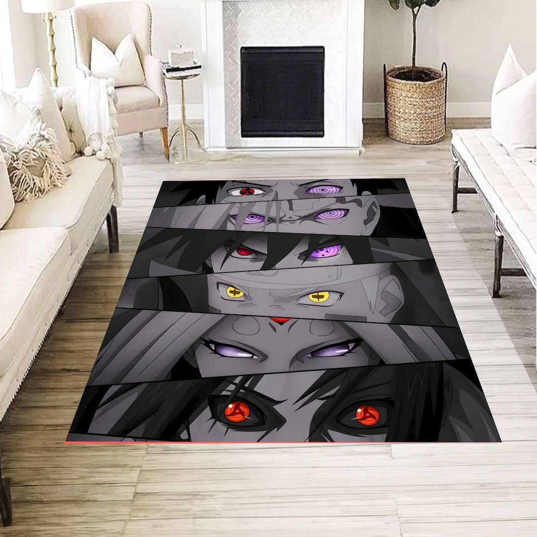 Anime Eyes Rug, Cool Cartoon Floor Mat, Unique Character Art Carpet ...