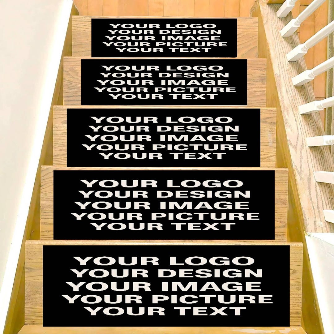 Custom Stair Tread Rugs, Personalized Stair Carpet, Your Logo Design ...