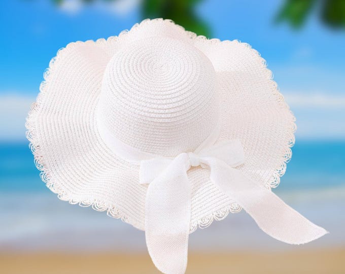 Boho Straw Sun Hat With Flowers, Wide Brim Beach Hat for Women, Summer ...
