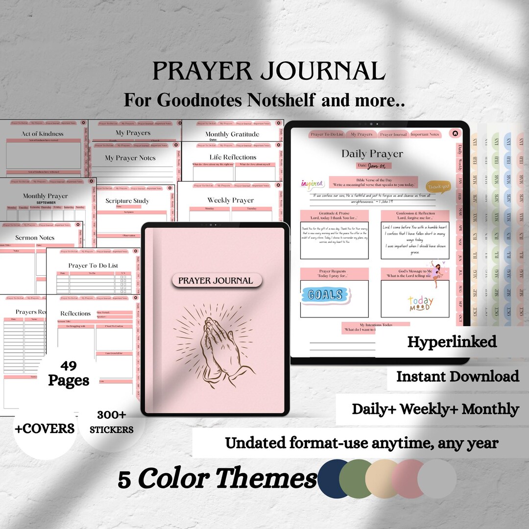 Digital Prayer Journal: Christian Bible Study Planner for Goodnotes ...