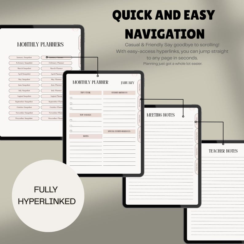 Digital Teacher Planner for Goodnotes Classroom Organizer Lesson Plan ...