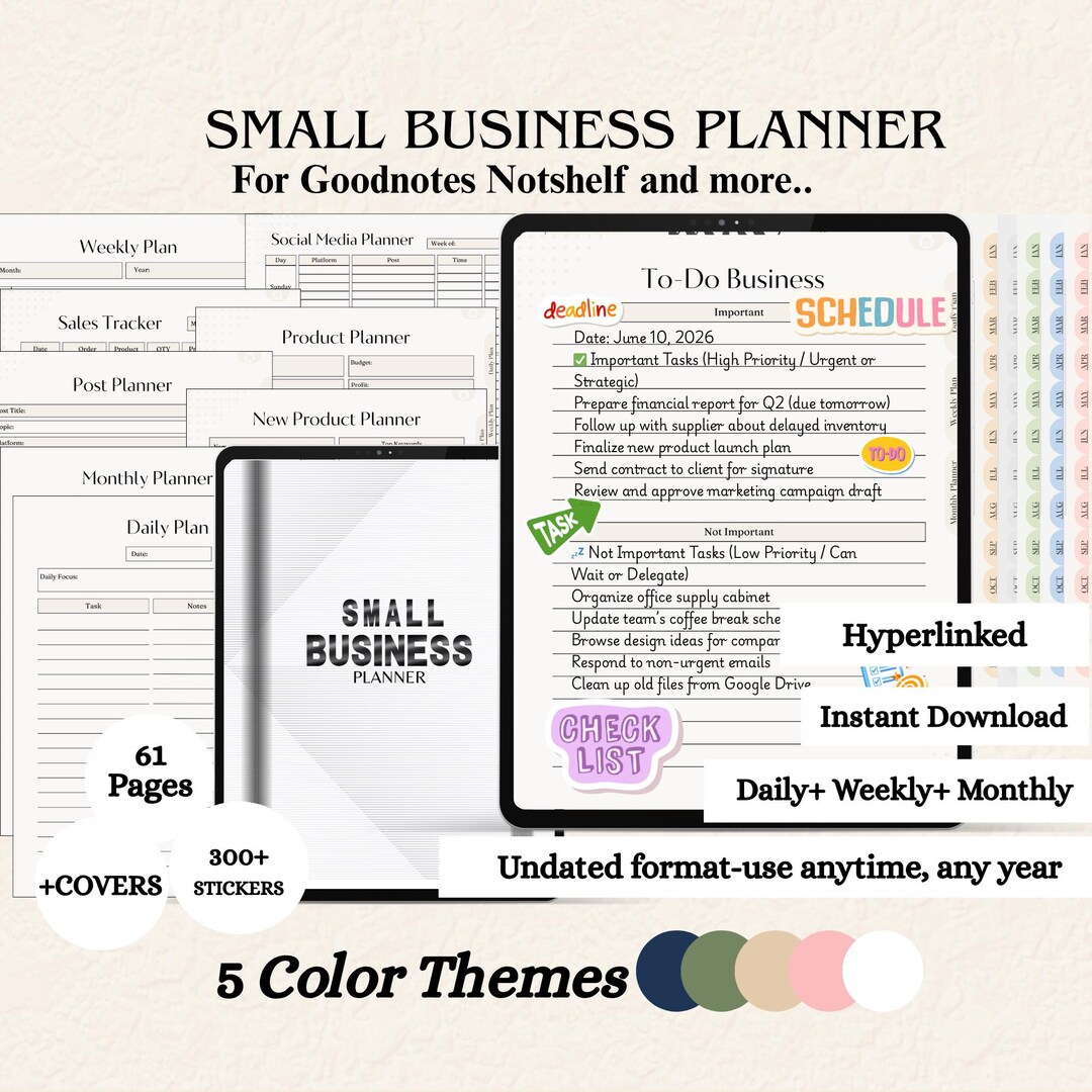 Digital Business Planner for Entrepreneurs | Small Business Organizer ...