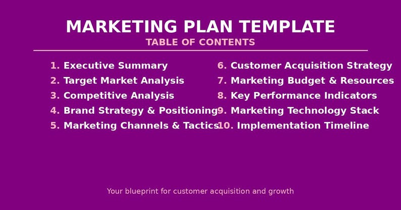 Marketing Plan Template - Etsy