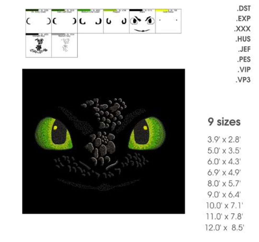 Toothless Embroidery File - Etsy