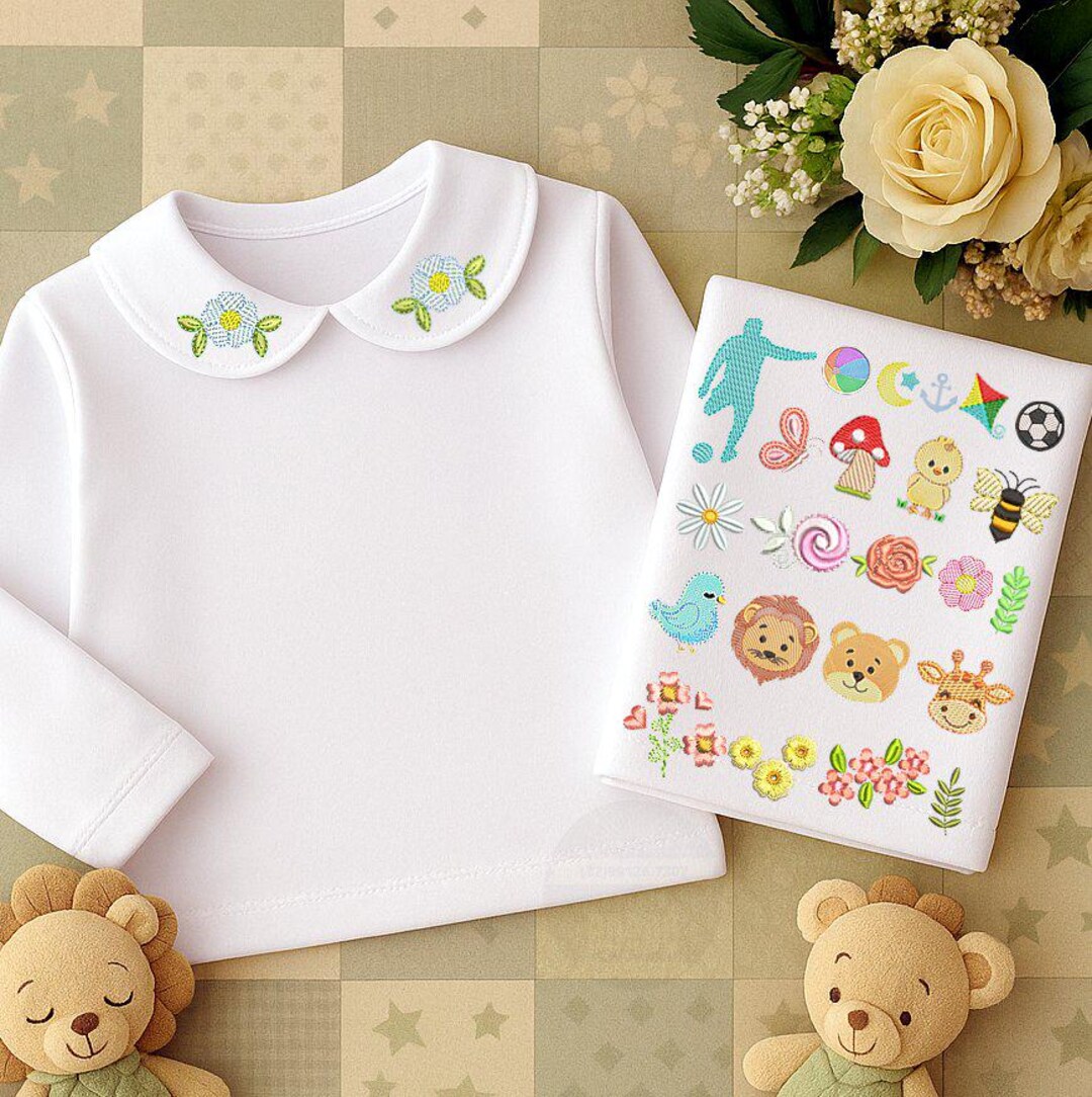 60 Mini Small Embroidery Designs Baby Themes for Newborn Layette and ...