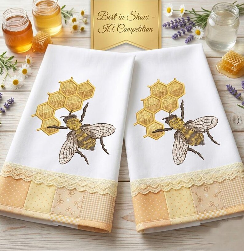 Honey Bee Machine Embroidery Designs Bundle, Honeycomb Pattern for ...