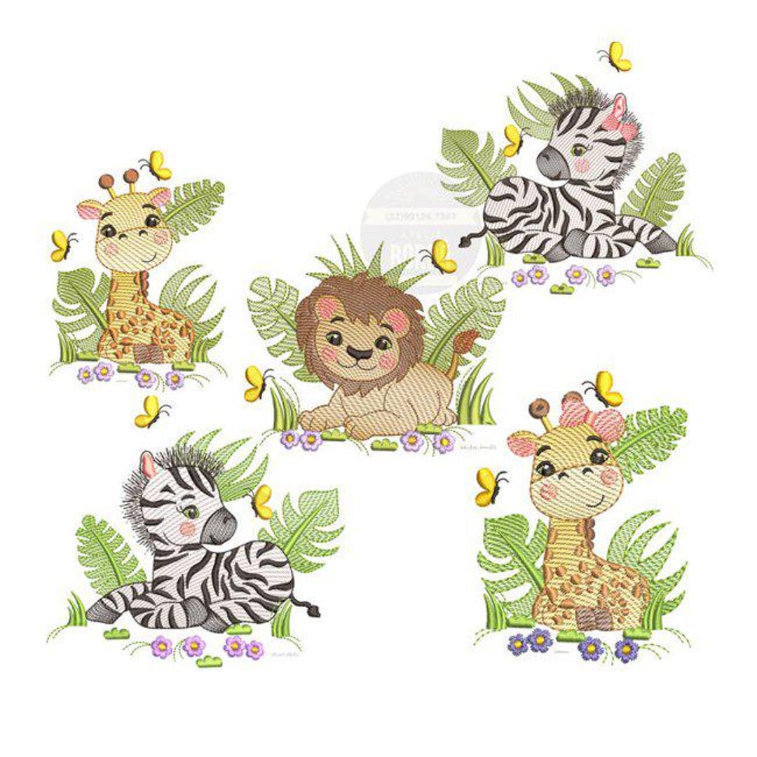 Safari Animals Embroidery Designs - Lion Embroidery Design Machine ...