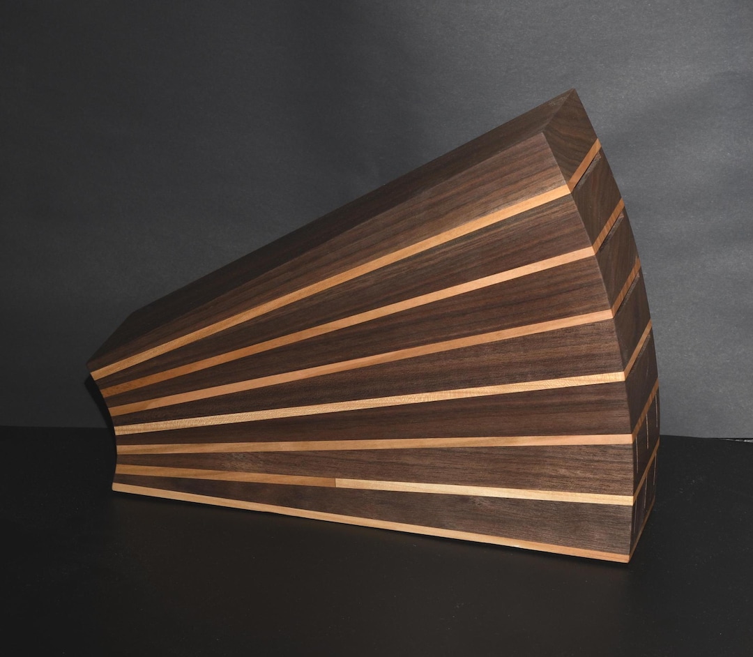 Designer Knife Block Made of Walnut and Beech – Handmade, Oiled, Waxed ...