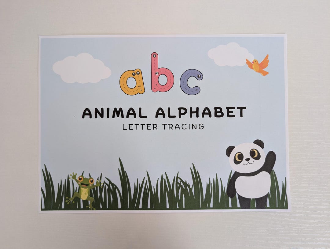 Animal Alphabet Letter Tracing Workbook - Etsy