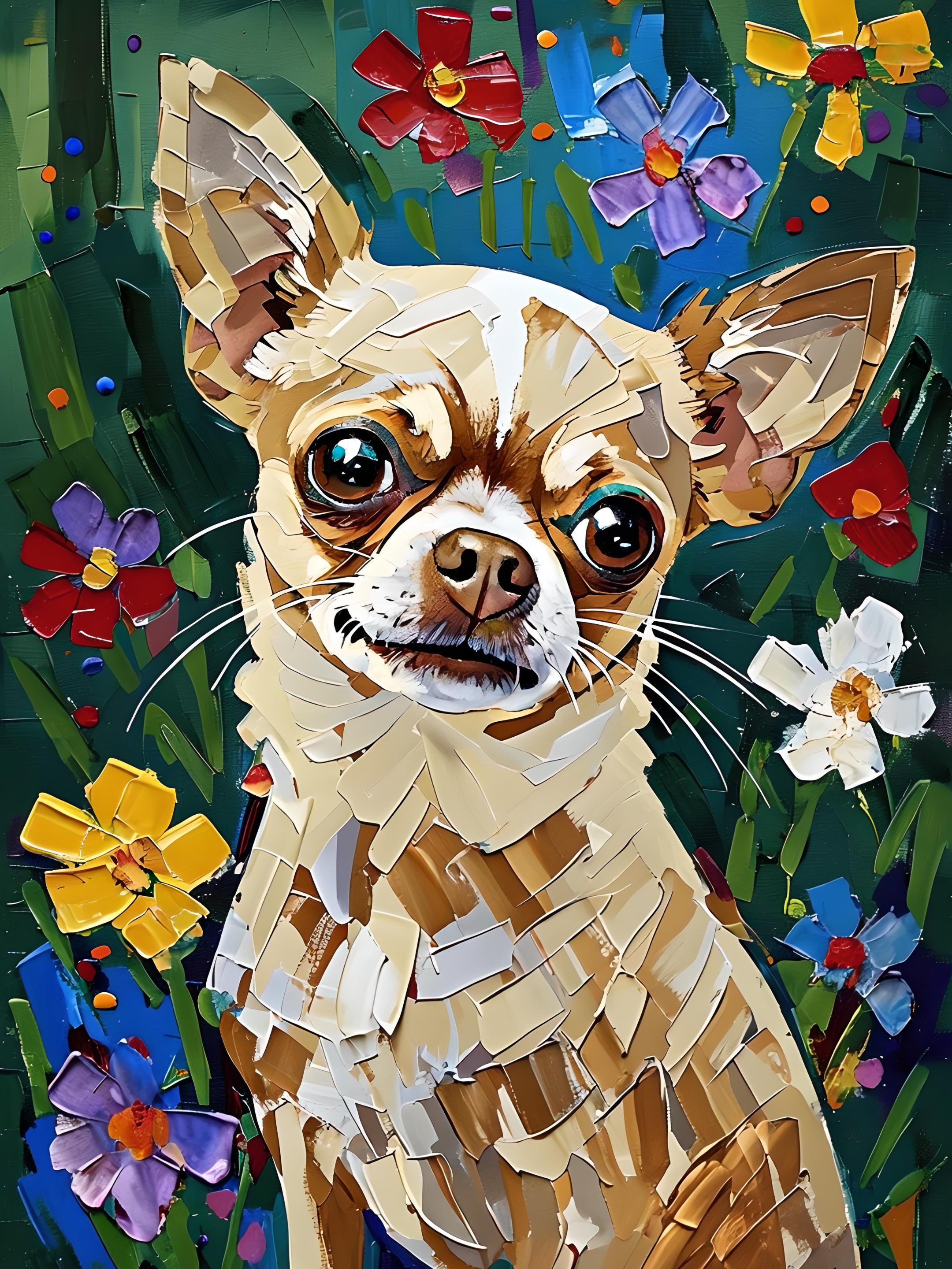 Chihuahua Brushstroke DIGITAL DOWNLOAD Wall Art Print, Abstract Pop Art ...