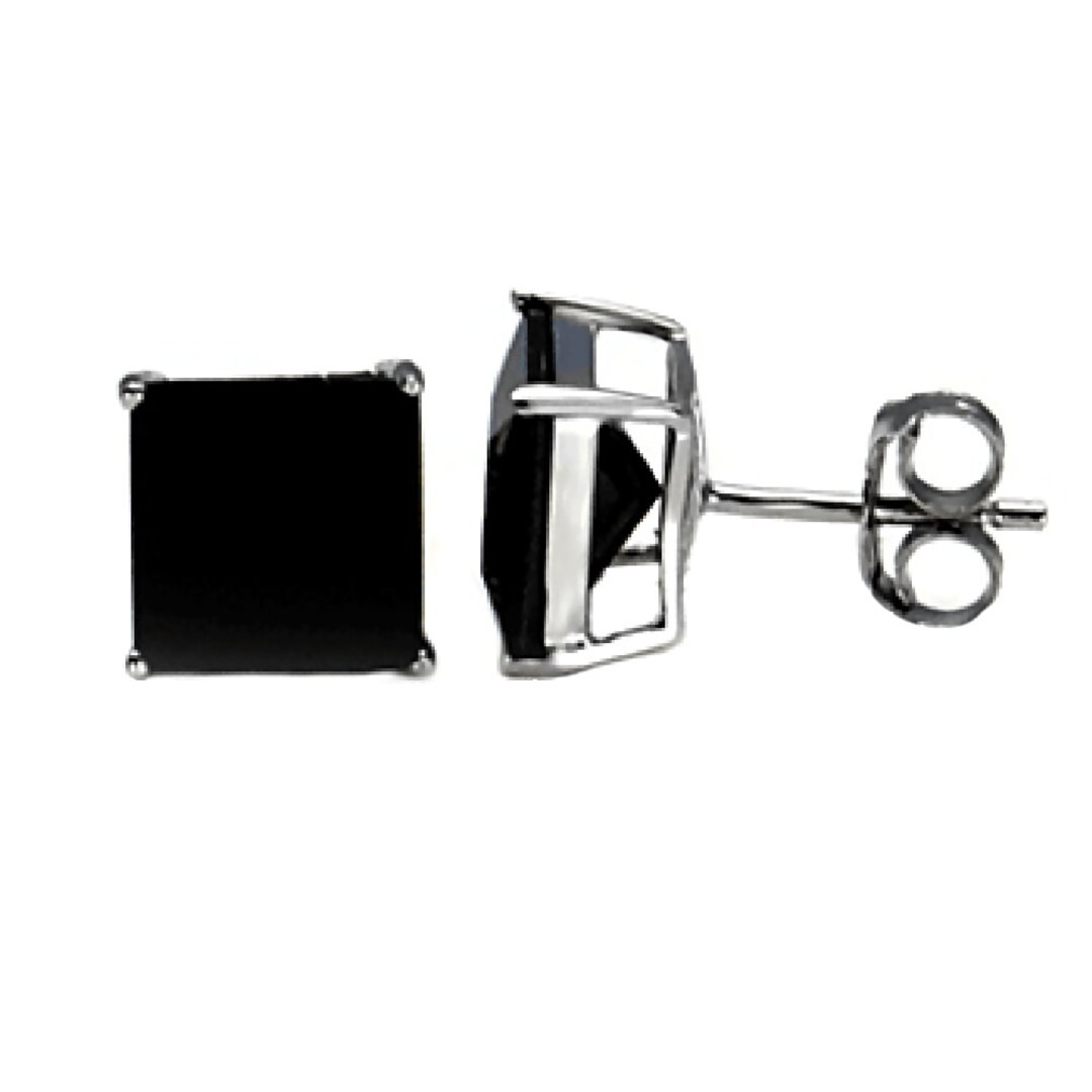 Popular 7mm Jet Black Ice Diamond CZ Square Princess Cut CZ - Etsy