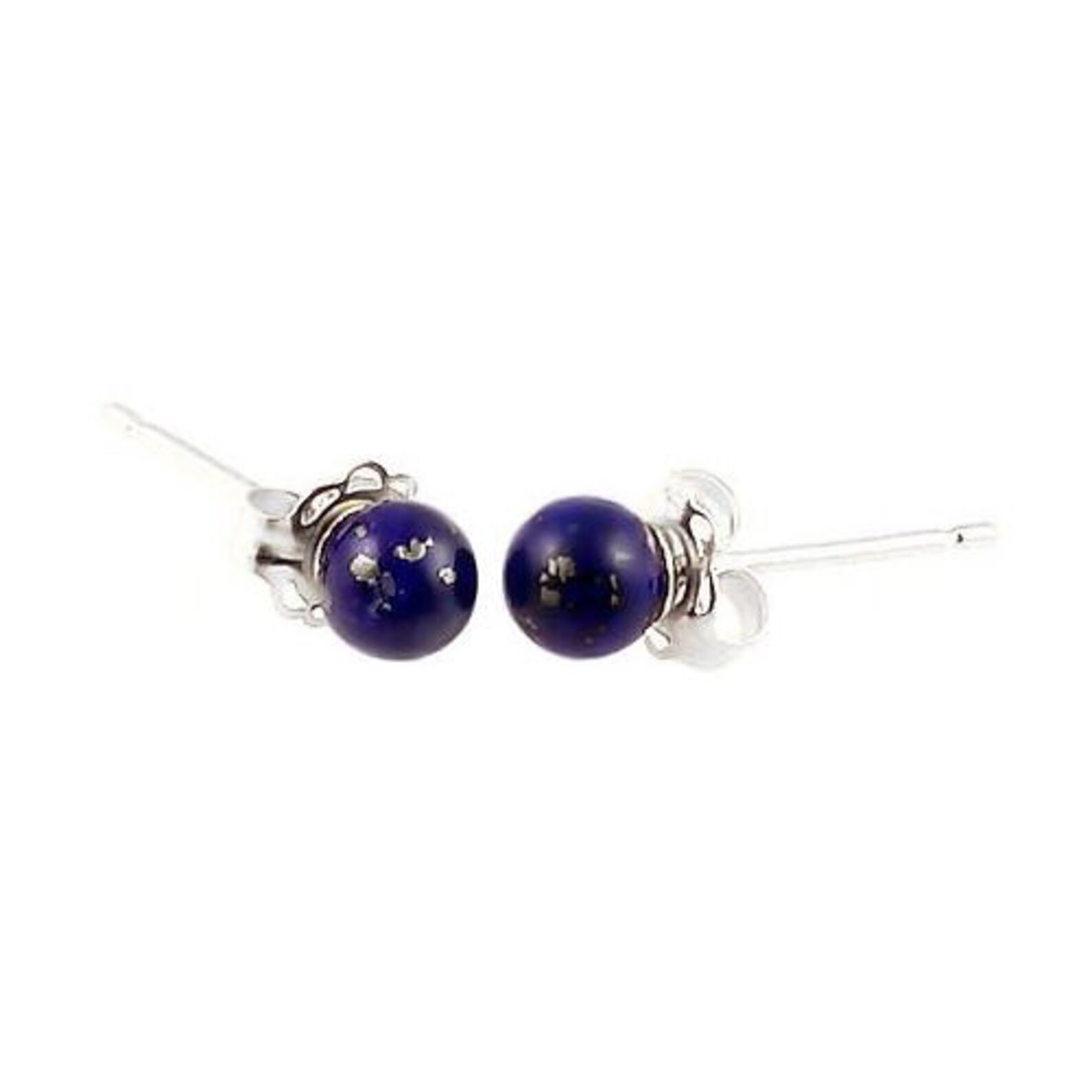 4mm Natural Lapis Lazuli Ball Stud Post Earrings Solid 925 - Etsy