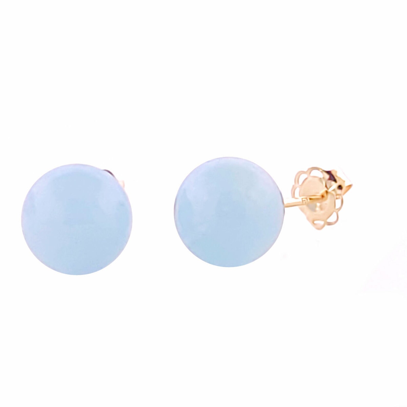 Natural Aquamarine Ball Stud Post Earrings March Birthstone - Etsy