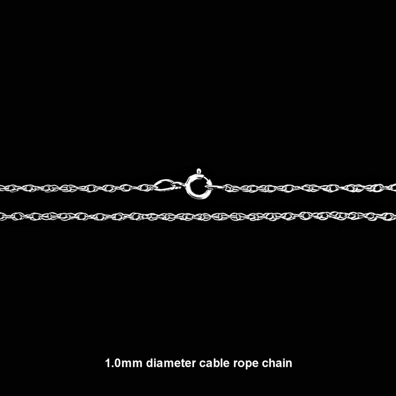 10K White Gold Cable Rope Chain Necklace Gold Cable Chain - Etsy