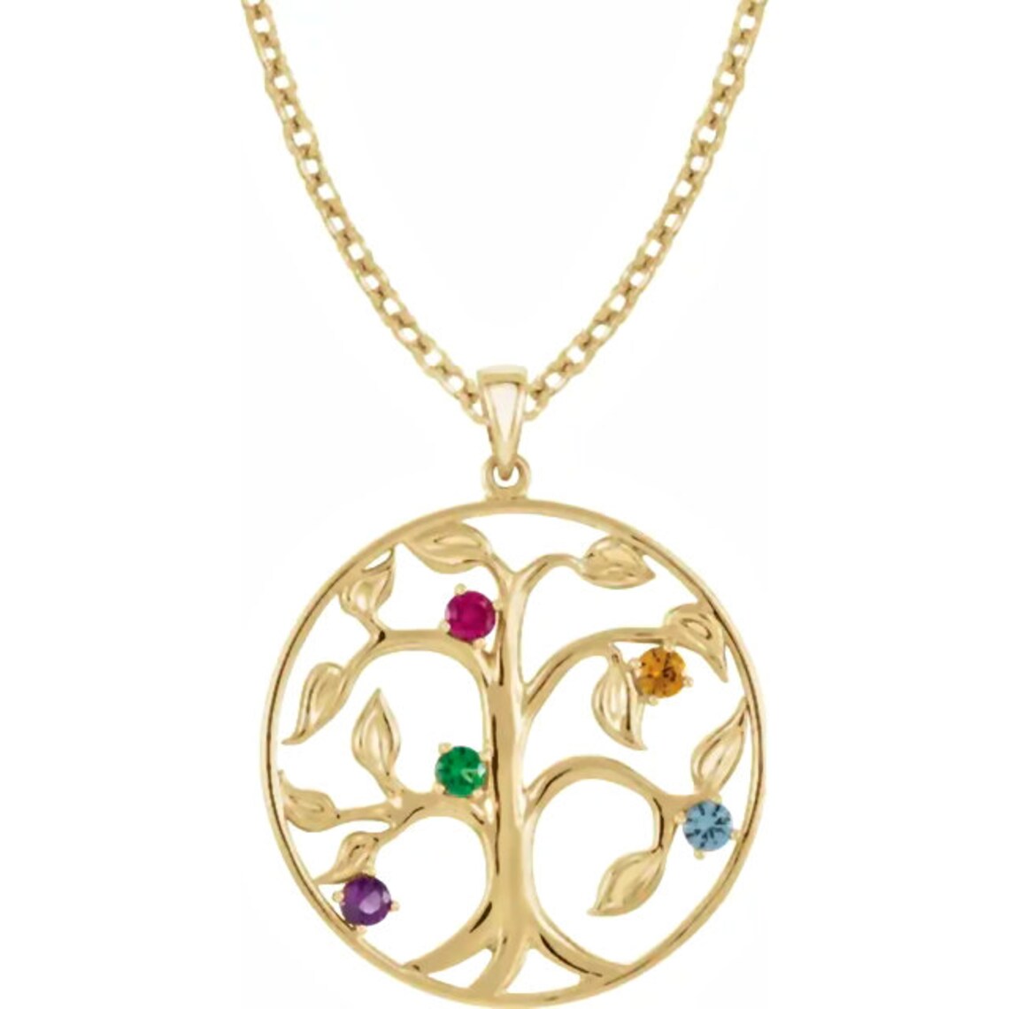 Buy Solid 14K Gold Family Tree Of Life Pendant Necklace For Mom Online Buy Solid 14K Gold Family Tree Of Life Pendant Necklace For Mom Online