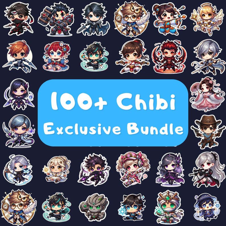 Mega Chibi Bundle 100+ | Cute Kawaii Characters | High-quality PNG ...