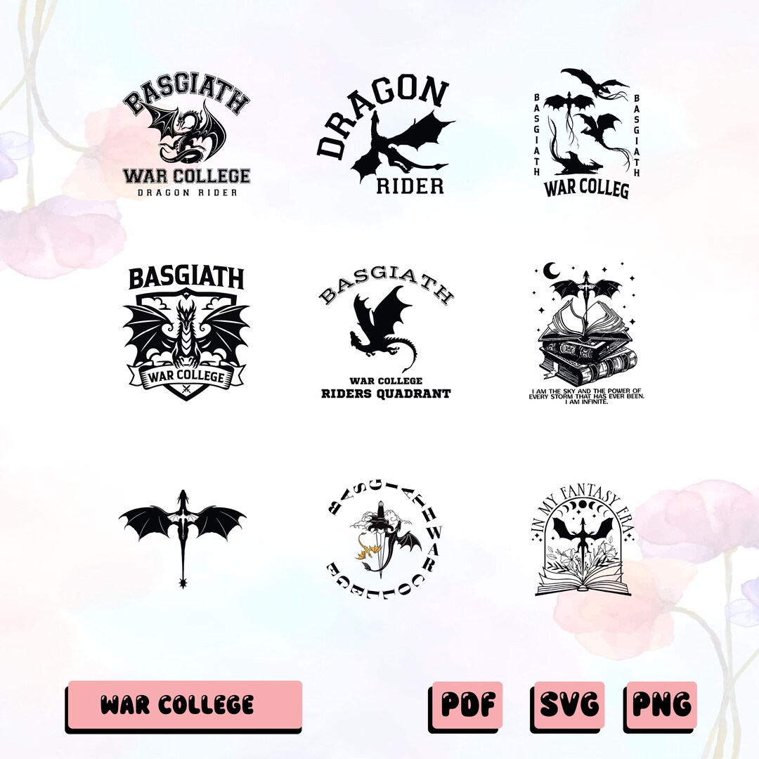 Fourth Wing Bundle Svg, Basgiath War College Svg, Dragon Rider, Violet ...