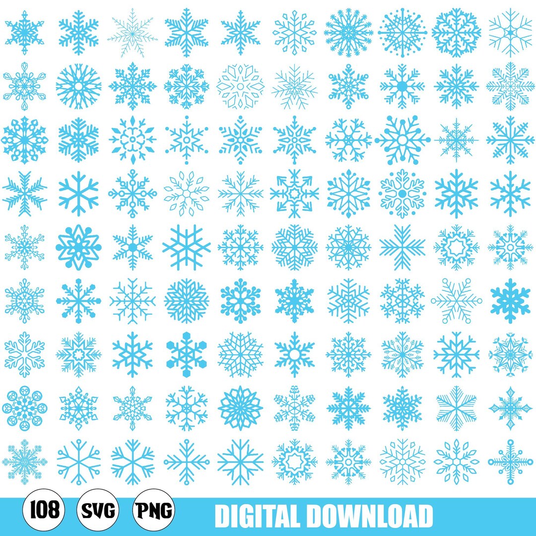 Snowflake Svg Bundle | Winter Snowflake Clipart | Christmas Svg Png ...