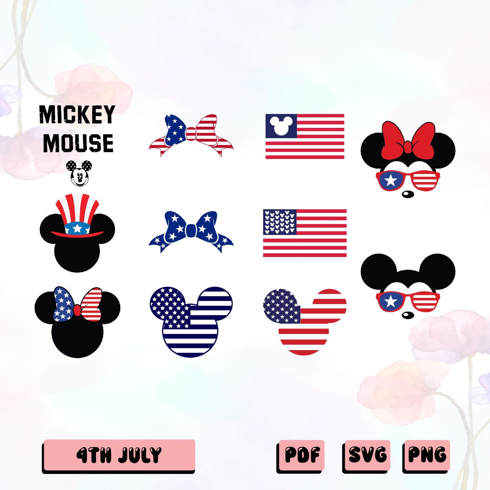 4th of July Mickey Svg Bundle,mickey Independence Day Svg Bundle ...