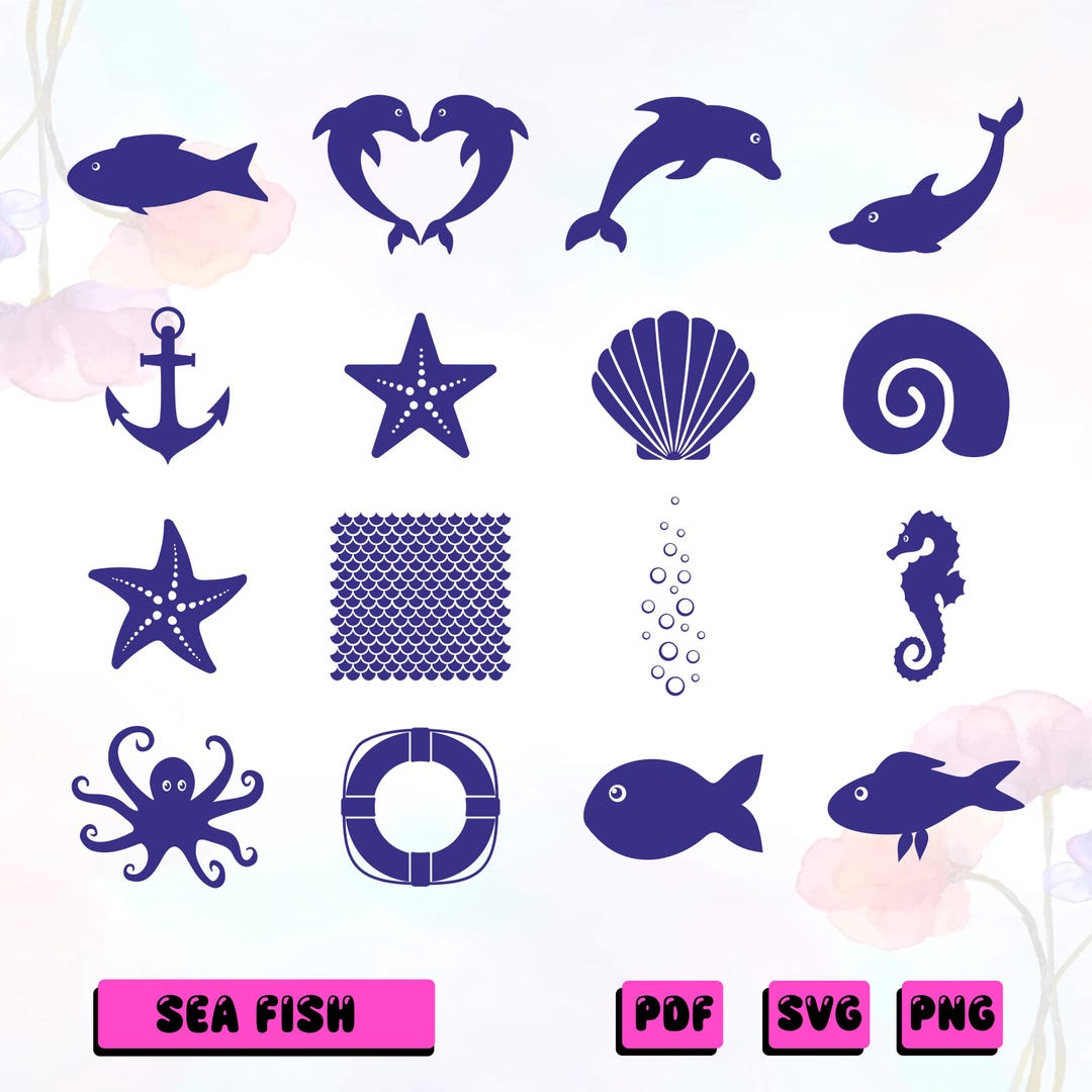 Sea Fish Svg, Fish Svg, Sea Clipart, Fishing Clipart, Ocean Clipart ...