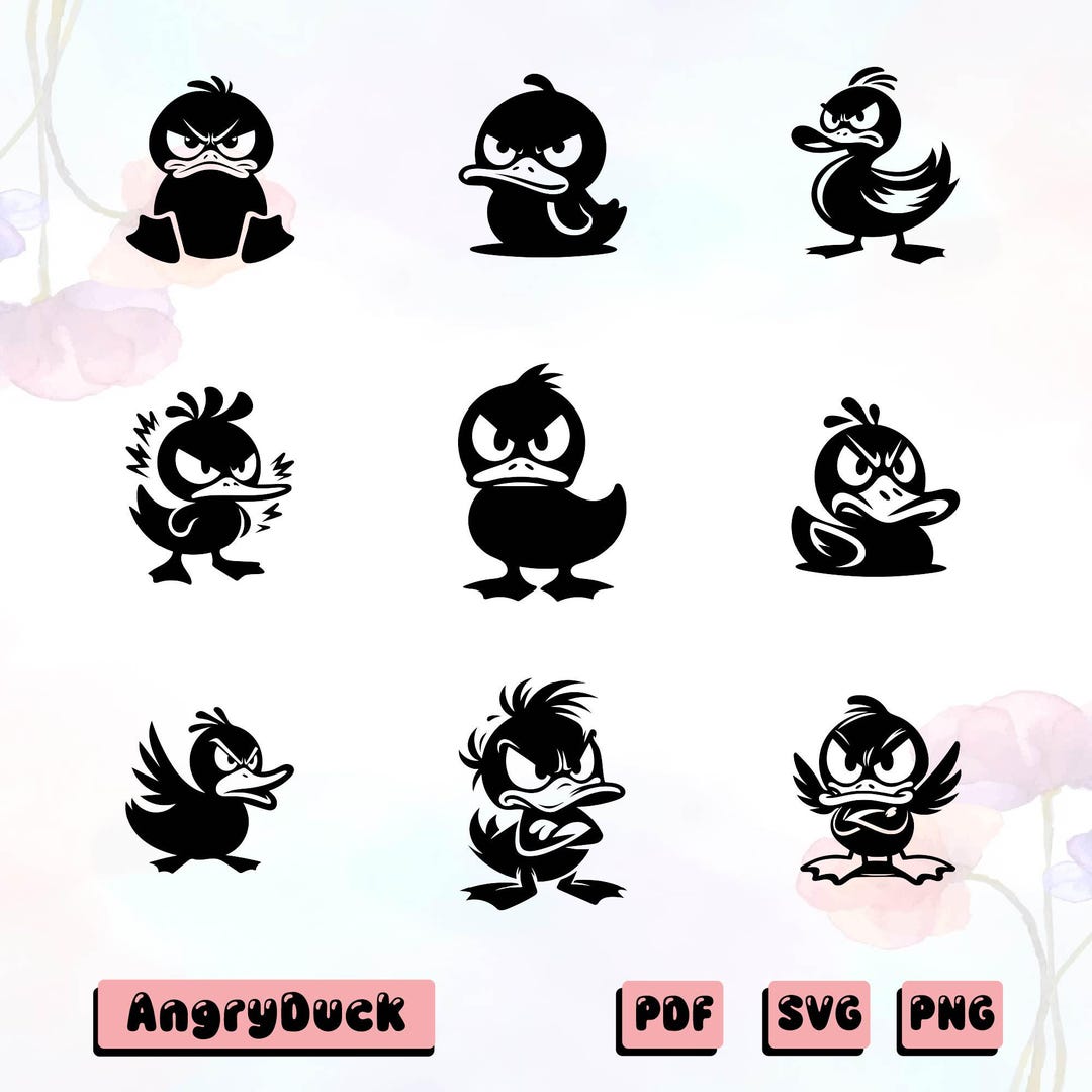 Angry Duck SVG , Funny Duck SVG , Cartoon Duck Clipart , Angry Bird ...
