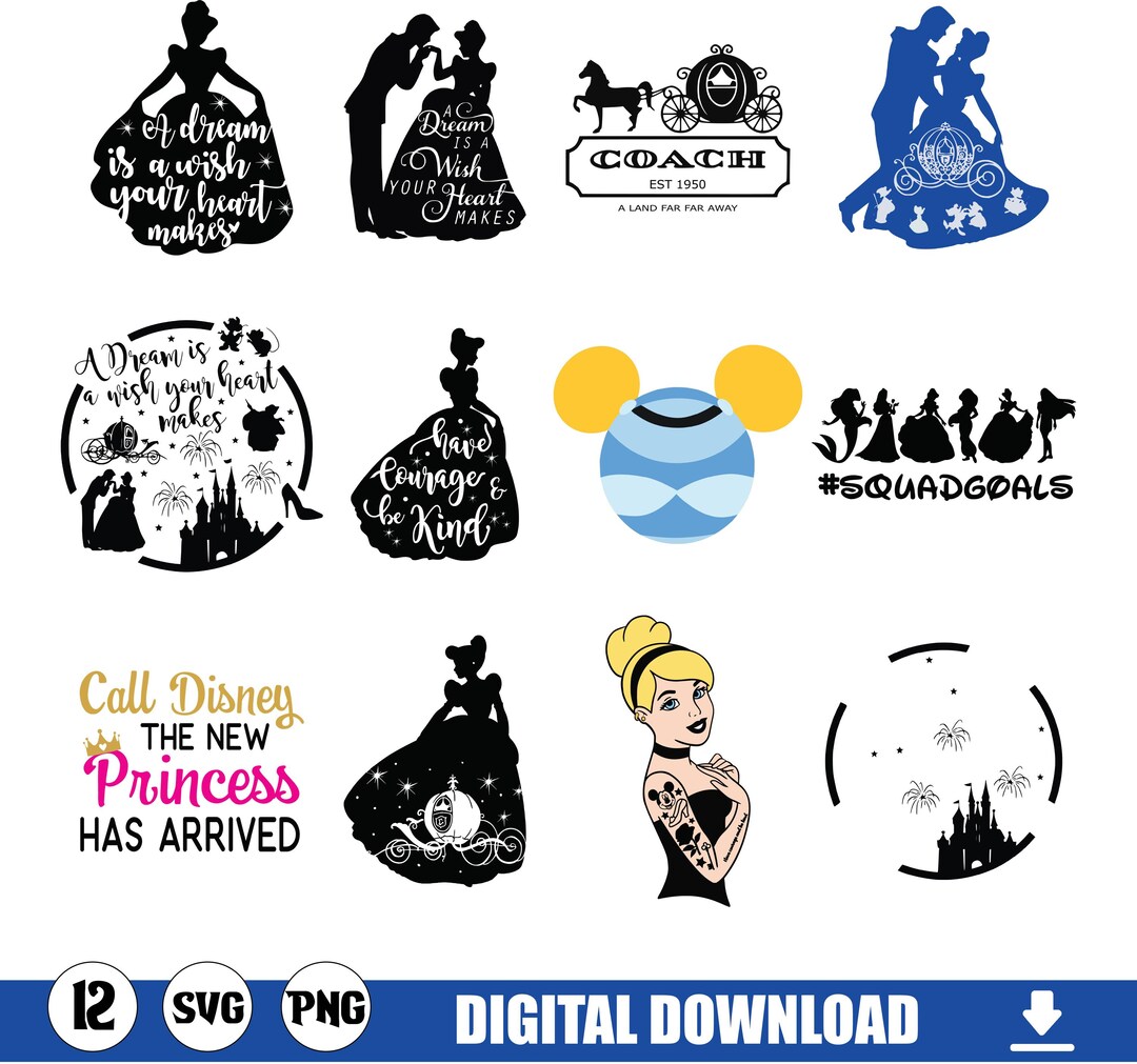 Princess Clipart Set: Fairytale SVG, PNG, PDF (digital Download ...