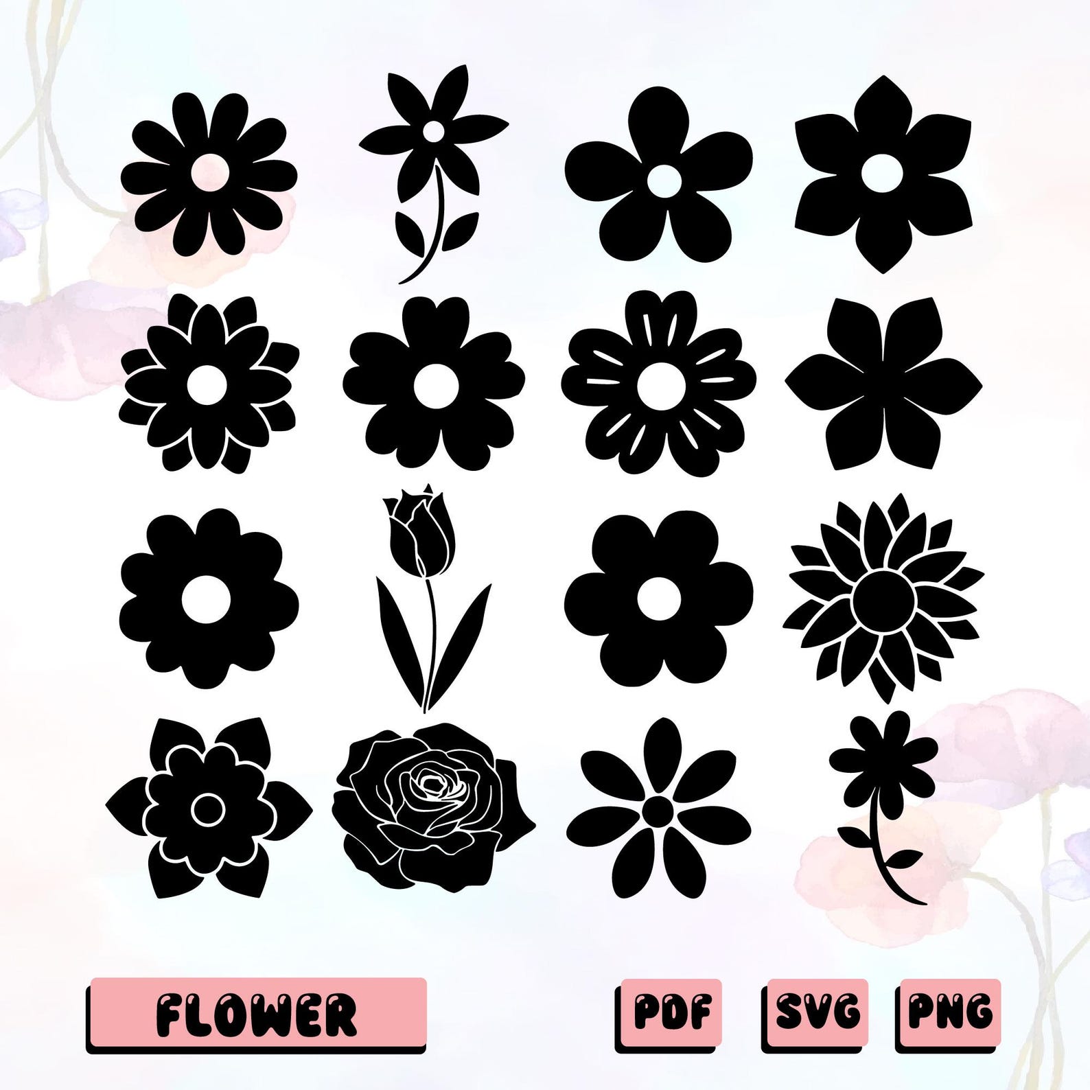 Flower SVG Bundle, Flowers Svg, Spring, Flowers Designs for Shirts ...
