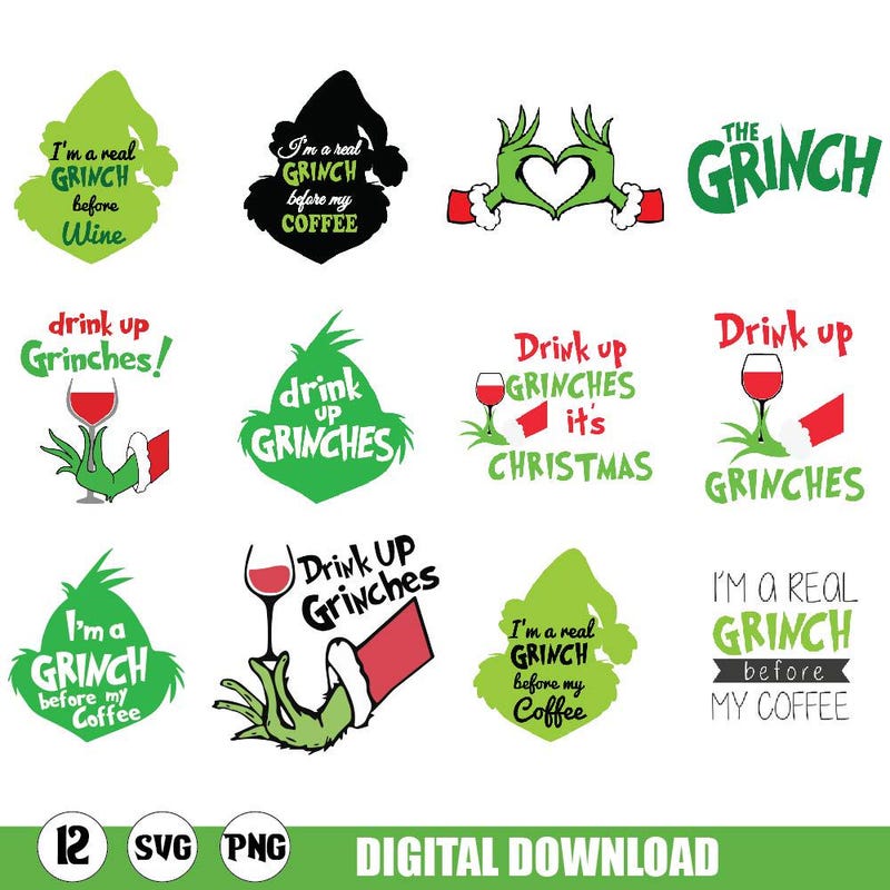 Grinch Shot. Glass Template - Etsy